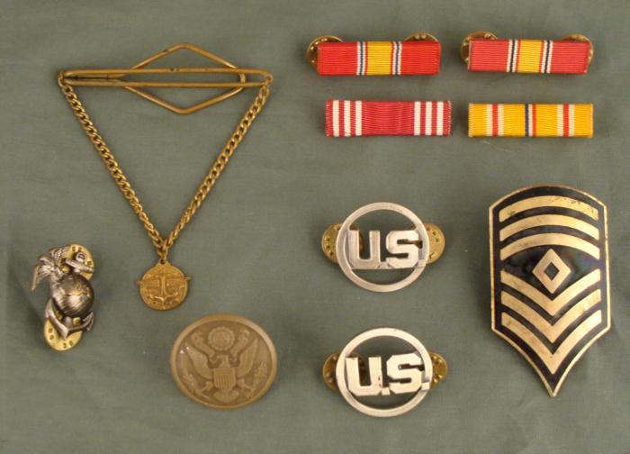 10 PC. U.S. MILITARY LOT-RIBBON BARS-DEVICES-NAVY PILOT