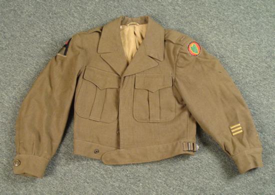 WWII US Army Ike Jacket Eisenhower OD 1944 w/ Patches
