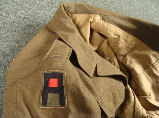 WWII US Army Ike Jacket Eisenhower OD 1944 w/ Patches