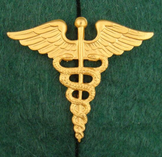 WWII US ARMY MEDICAL CORPS GOLD INSIGNIA