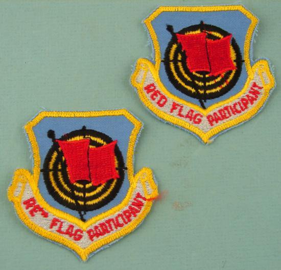 2 Piece Lot 1990s USAF Red Flag Participant Patches