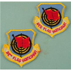 2 Piece Lot 1990s USAF Red Flag Participant Patches