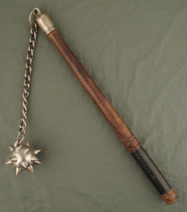 MEDIEVAL FLAIL WITH BALL & SPIKES-WELL MADE-WOOD HANDLE