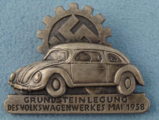 ORIG 1938 VOLKSWAGENWERKS PIN VW, SWASTIKA