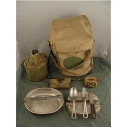 GREAT ORIGINAL WWII GI LOT-MESS KIT W/UTENSILS-MEDICAL