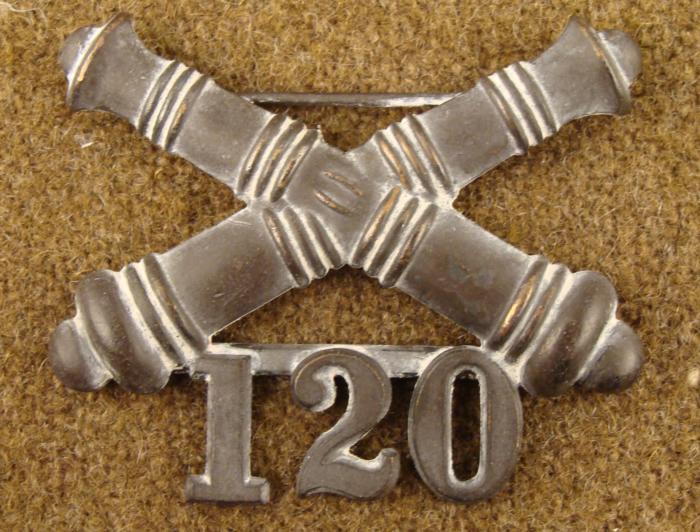 SPANISH-AMERICAN WAR 120TH ARTILLERY REGIMENT CAP BADGE
