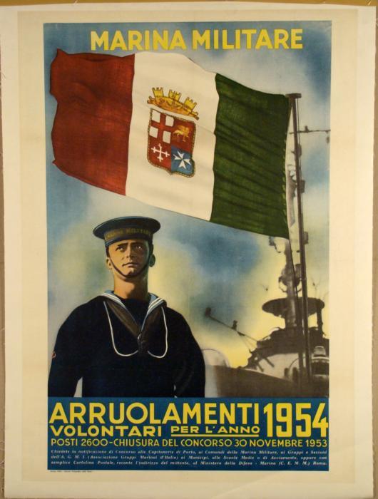 Italian Navy Original Vintage Military Poster 1963