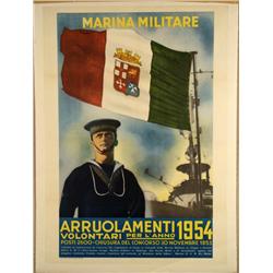 Italian Navy Original Vintage Military Poster 1963