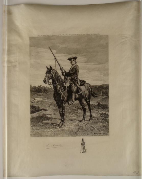 L Ruet Meissonier Signed Original Etching Cavalry 1918