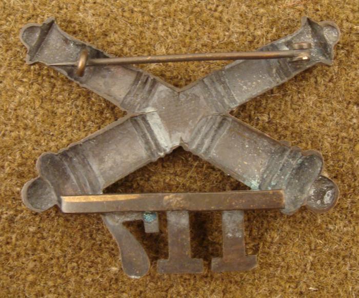 ORIGINAL SPANISH-AMERICAN WAR 117TH ARTILLERY CAP BADGE