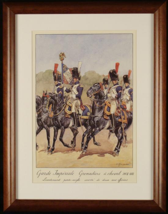 French Lt Napoleon Cavalry Grenadier Print Rousselot