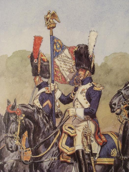 French Lt Napoleon Cavalry Grenadier Print Rousselot