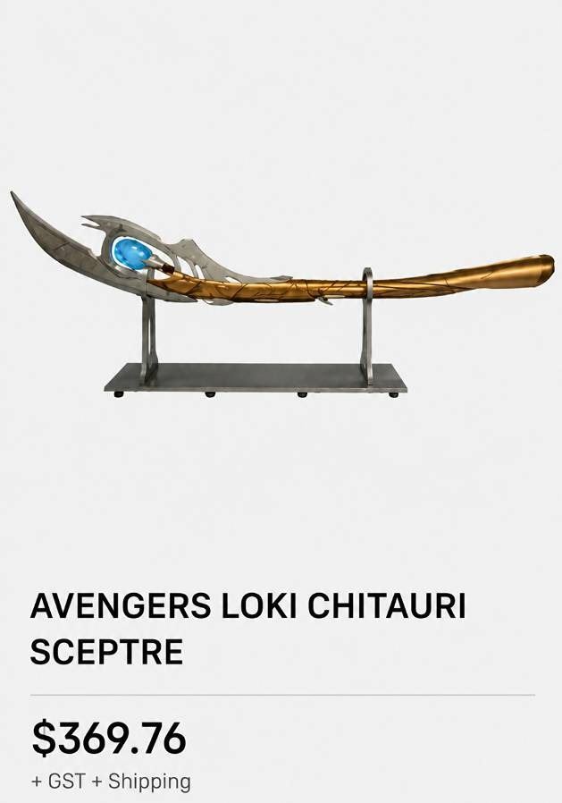 Loki’s Chitauri Sceptre – Infinity Stone IlluminatesMetal sceptre with ...