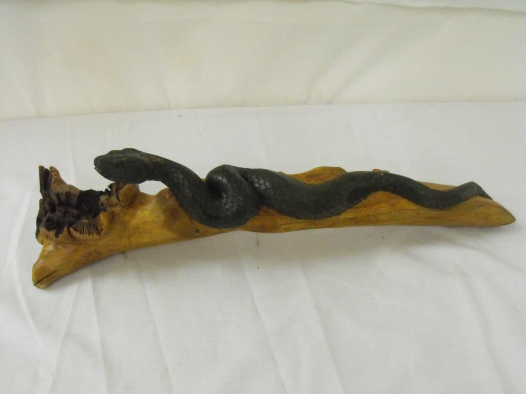 Acacia Wood Snake Carving