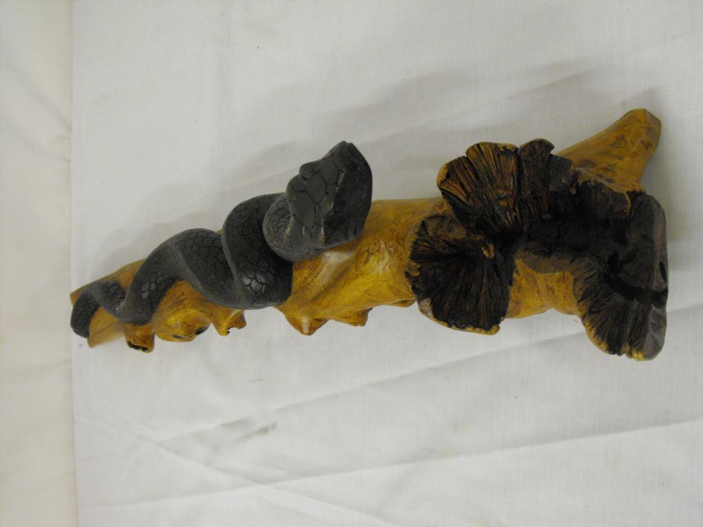 Acacia Wood Snake Carving