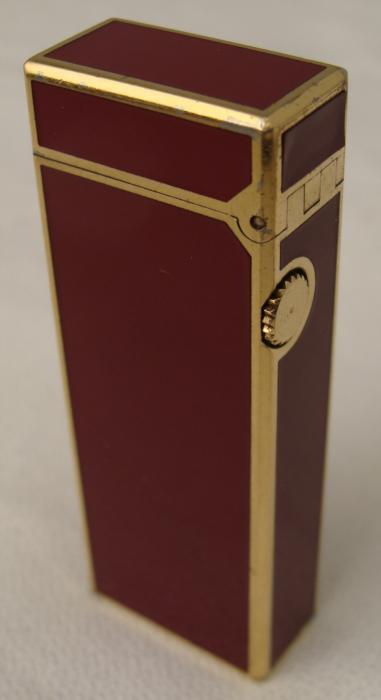 Vintage Deep Red Lacquer Gold Plated Lighter
