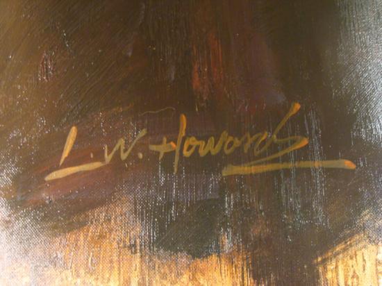 LW Howard Original Painting Nude Female w/ Mirror