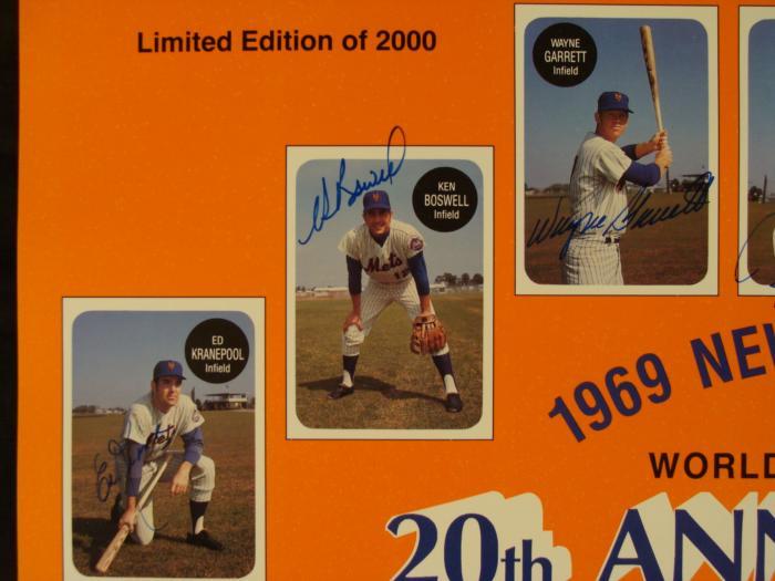 1969 Mets Team Signed 16 x 20 Baseball Card Poster