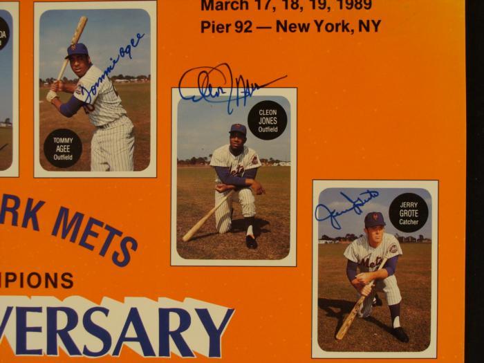 1969 Mets Team Signed 16 x 20 Baseball Card Poster