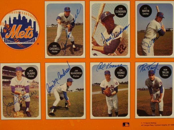 1969 Mets Team Signed 16 x 20 Baseball Card Poster