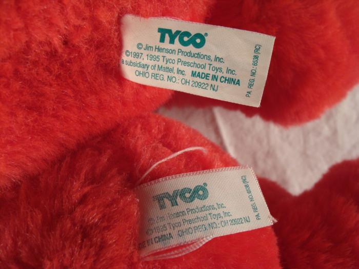 2 Tickle Me Elmo Original Tyco Sesame Street Toys