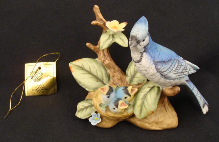 Lefton Blue Jay Vint Hand Painted Bird Figurine 02708