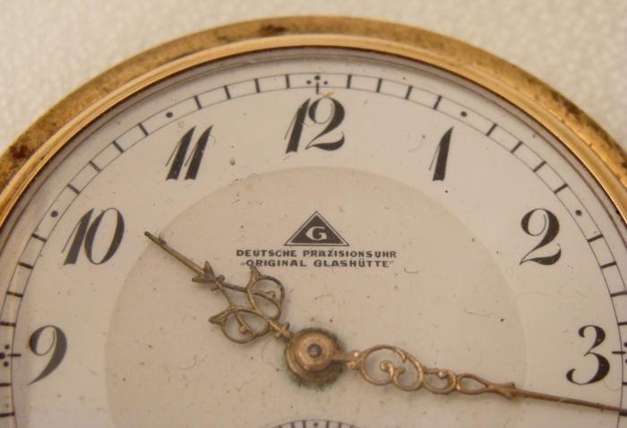 14K Gold Glashutte DUF Antique German Pocket Watch 1920