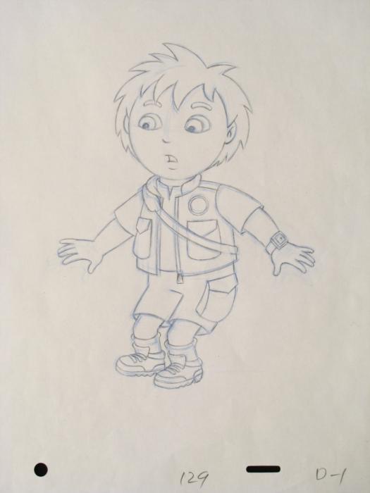 Dora The Explorer Original Animation Art Drawing Diego