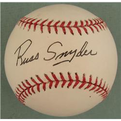 Russ Snyder Signed Baseball KC Athletics MLB Ball