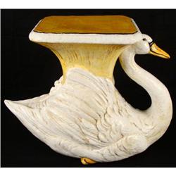Vintage Large Ceramic Goose End Table Sculpture Italy