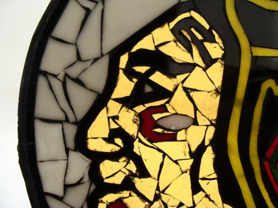 Chicago Blackhawks Stained Glass Hockey Art Pinkhasik