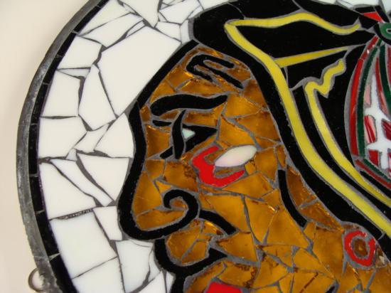 Chicago Blackhawks Stained Glass Hockey Art Pinkhasik