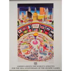 1996 Olympics AMERICA HOSTS THE ATHLETES Kingman Poster