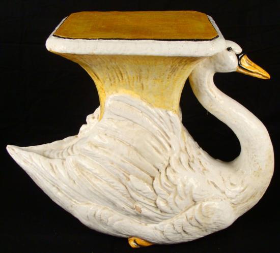 Vintage Large Ceramic Goose End Table Sculpture Italy