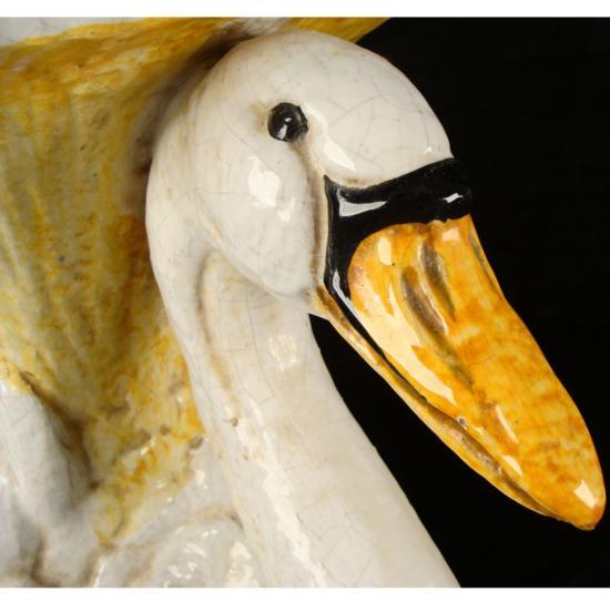 Vintage Large Ceramic Goose End Table Sculpture Italy