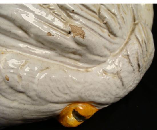 Vintage Large Ceramic Goose End Table Sculpture Italy