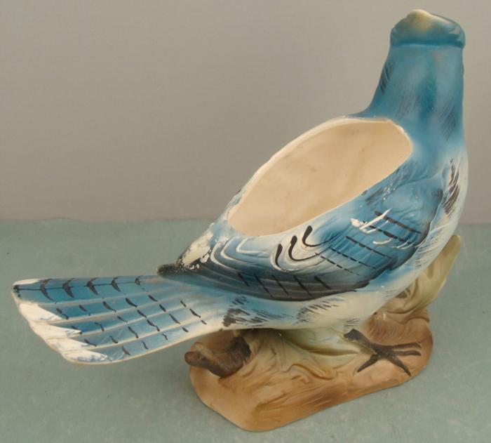 Lefton Blue Jay Vintage Bird Figurine Dish 573