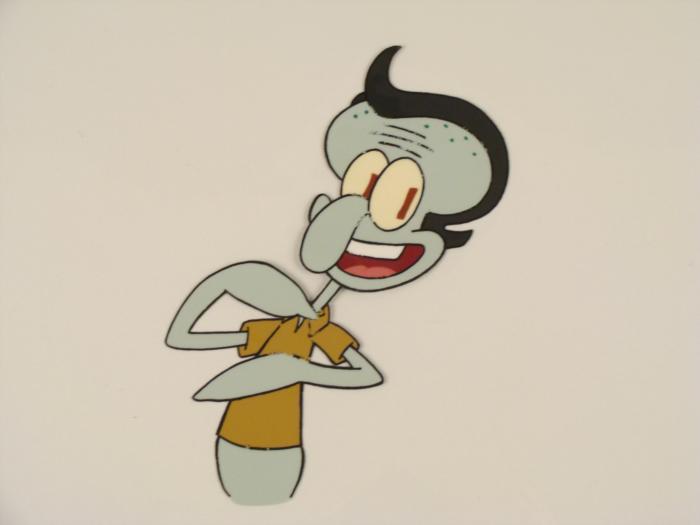 Black Hair Squidward Original Cel SpongeBob Animation