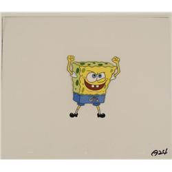 SpongeBob Hands Up Animation Art Original Cel Cheering
