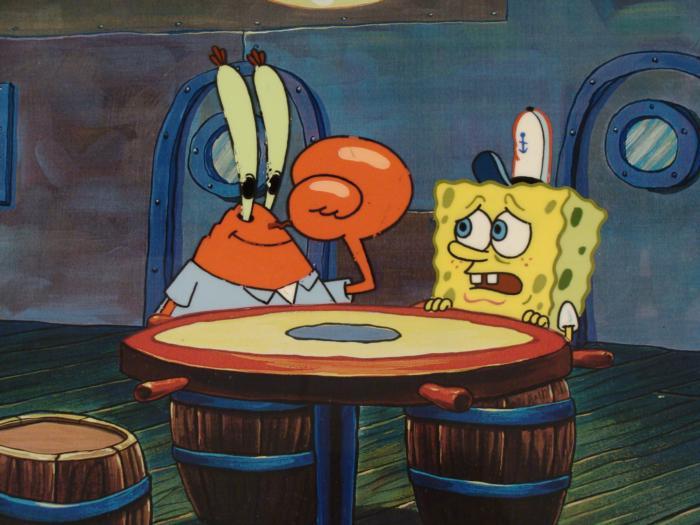 Rollin Dice SpongeBob Background Original Animation Cel