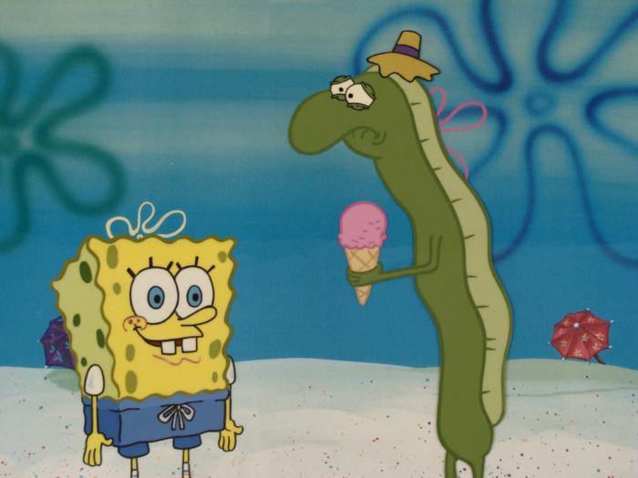SpongeBob Cel Original Cry Eel Production Background