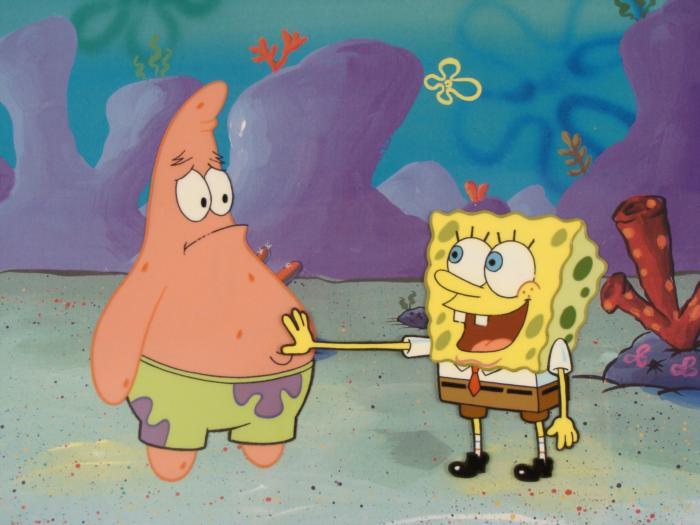 Touch Belly Cel Background SpongeBob Original Animation