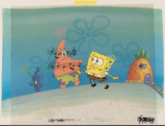 Background Original Music Notes Cel SpongeBob Animation
