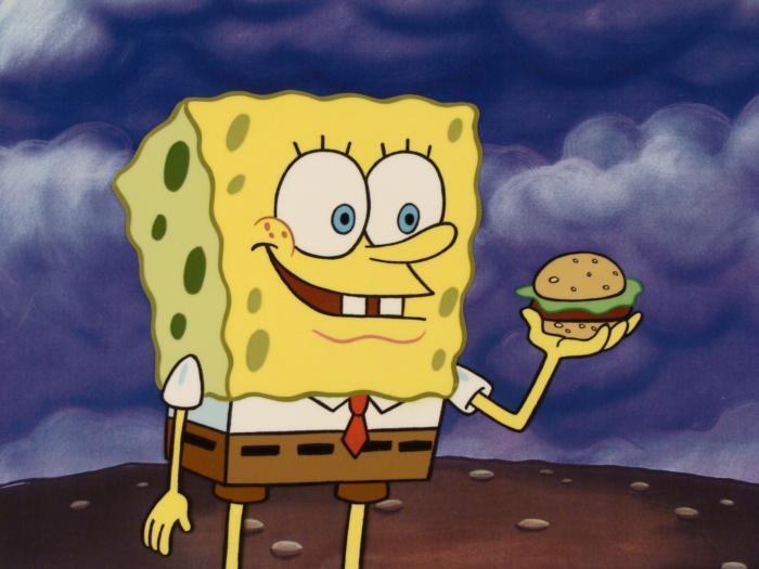 Production Background SpongeBob Rain Patty Cel Original