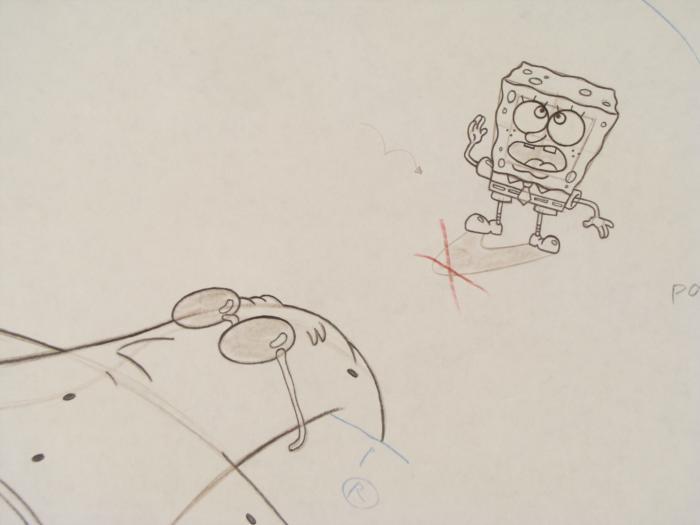 Patrick Tanning Original Production SpongeBob Drawing