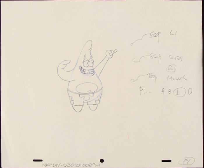 Animation Drawing Patrick Pinky Original SpongeBob Art