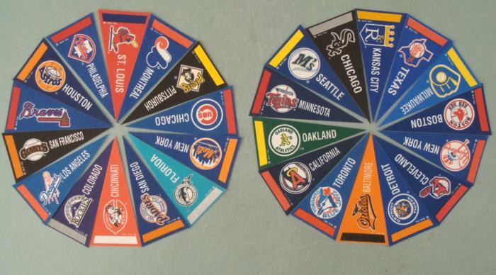 1993 Complete MLB Set of Mini Pennants- AL and NL