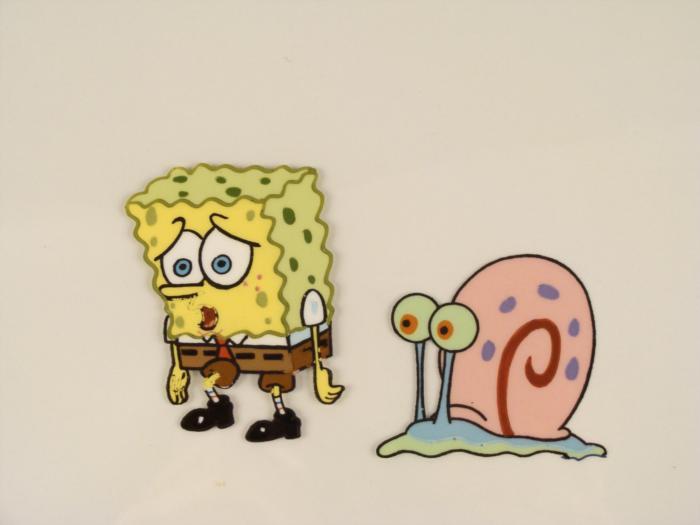 Sad Eyes SpongeBob Original Gary Cel Animation Art