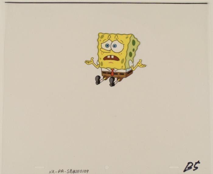 Production SpongeBob Confused Cel Art Original Shrug