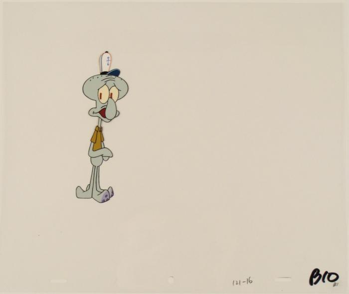 Afraid Squidward Original Animation Art SpongeBob Cel